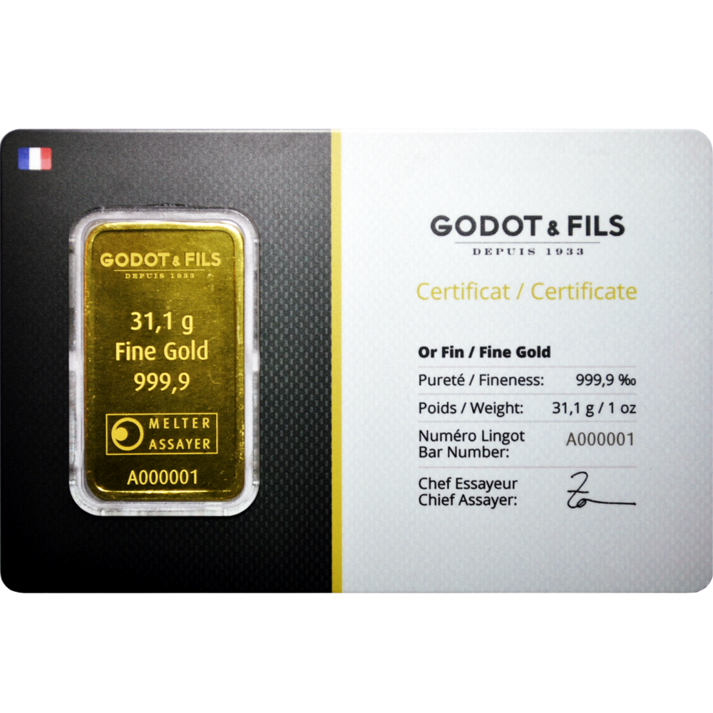 Lingotin 1 once Godot et fils, acheter ou vendre un lingotin - Achat Or ...